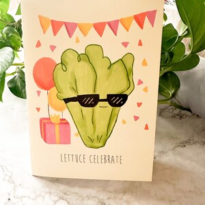 Lettuce Celebrate Funny Happy Birthday Card for Farmer, Gardener, Vegan ...
