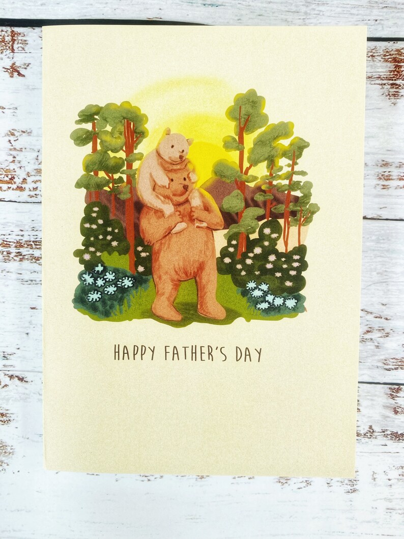 Papa Bear Fathers Day Card Cute Father's Day Card - Etsy