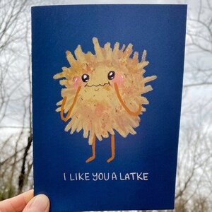 I Like You a Latke Cute Funny Hanukkah Card - Etsy