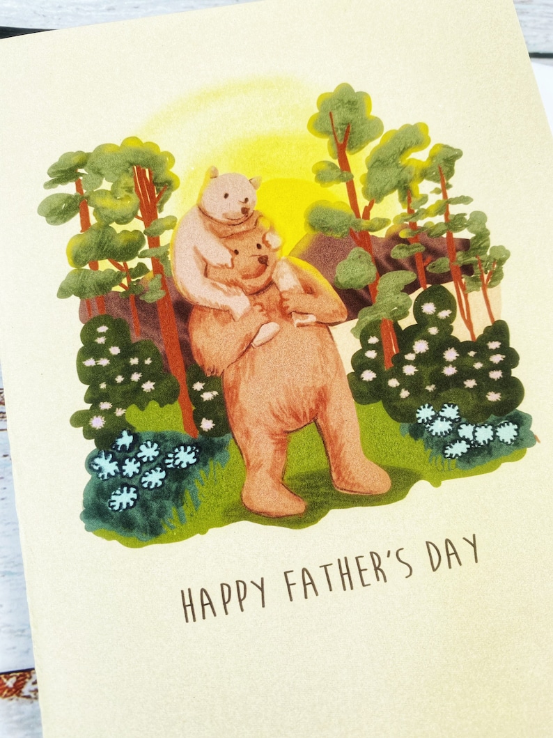 Papa Bear Fathers Day Card Cute Father's Day Card - Etsy