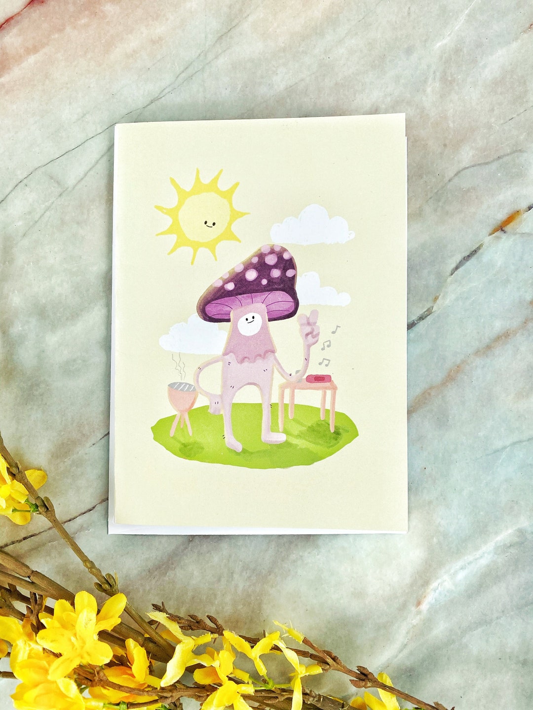 Mushroom Birthday Card “fungi” ( Fun Guy ) Happy Birthday Card for Him ...