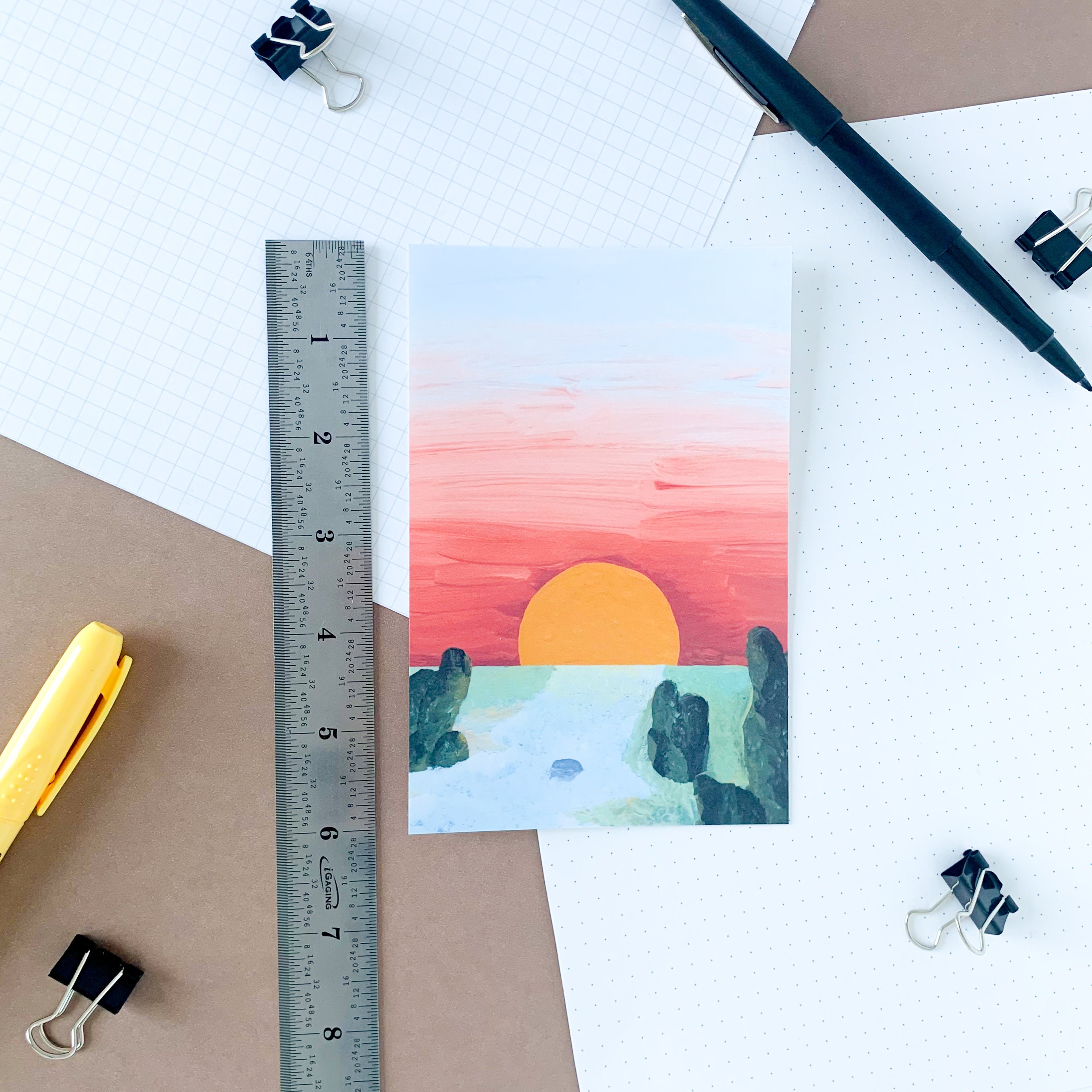 Tarjeta postal Boho Sunset Arizona Desert Aesthetic - Etsy España