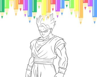 Dragon Ball Z Coloring Pages - Etsy