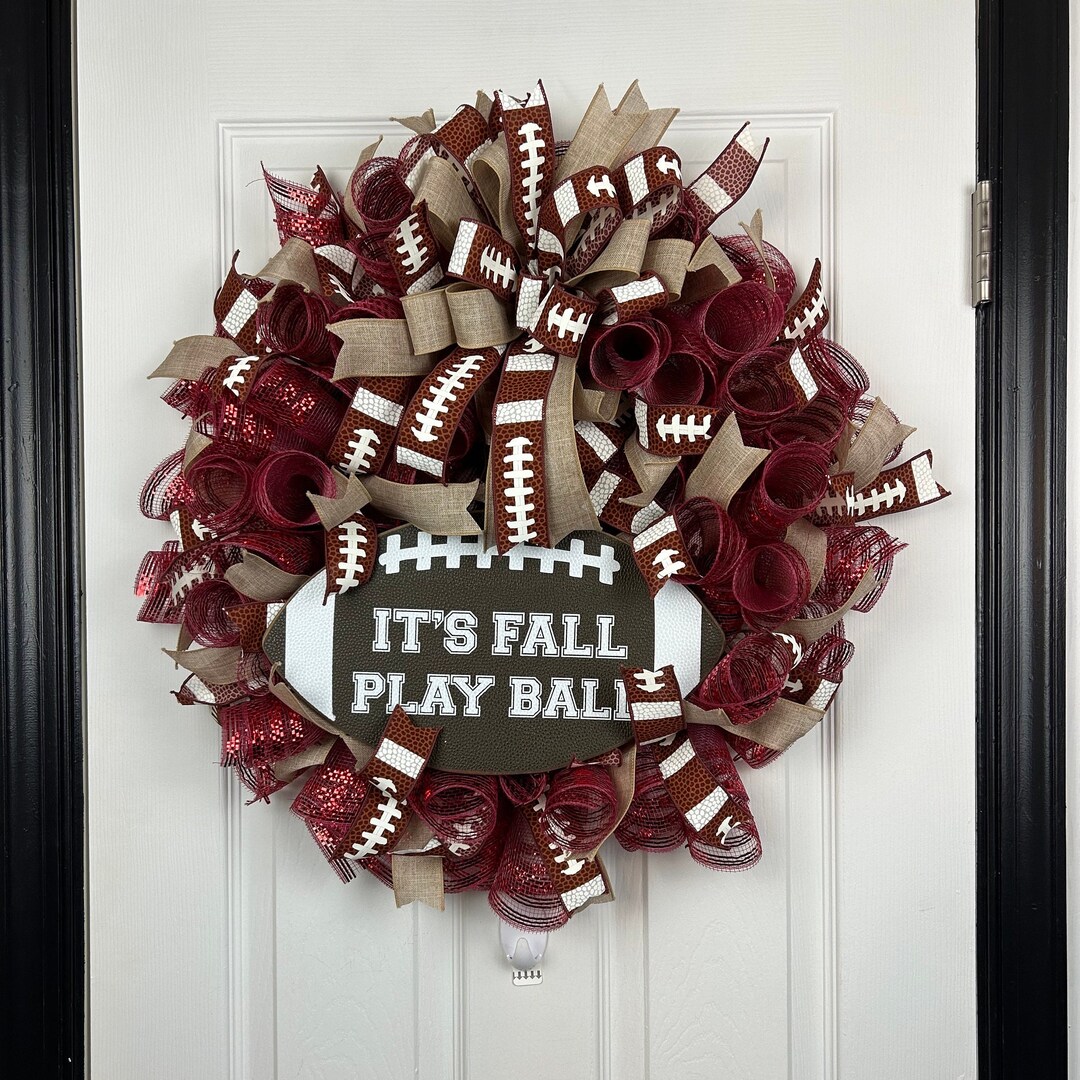 Football Decor, Fall is for Football Wreath, Sports Themed Fall Wreath ...