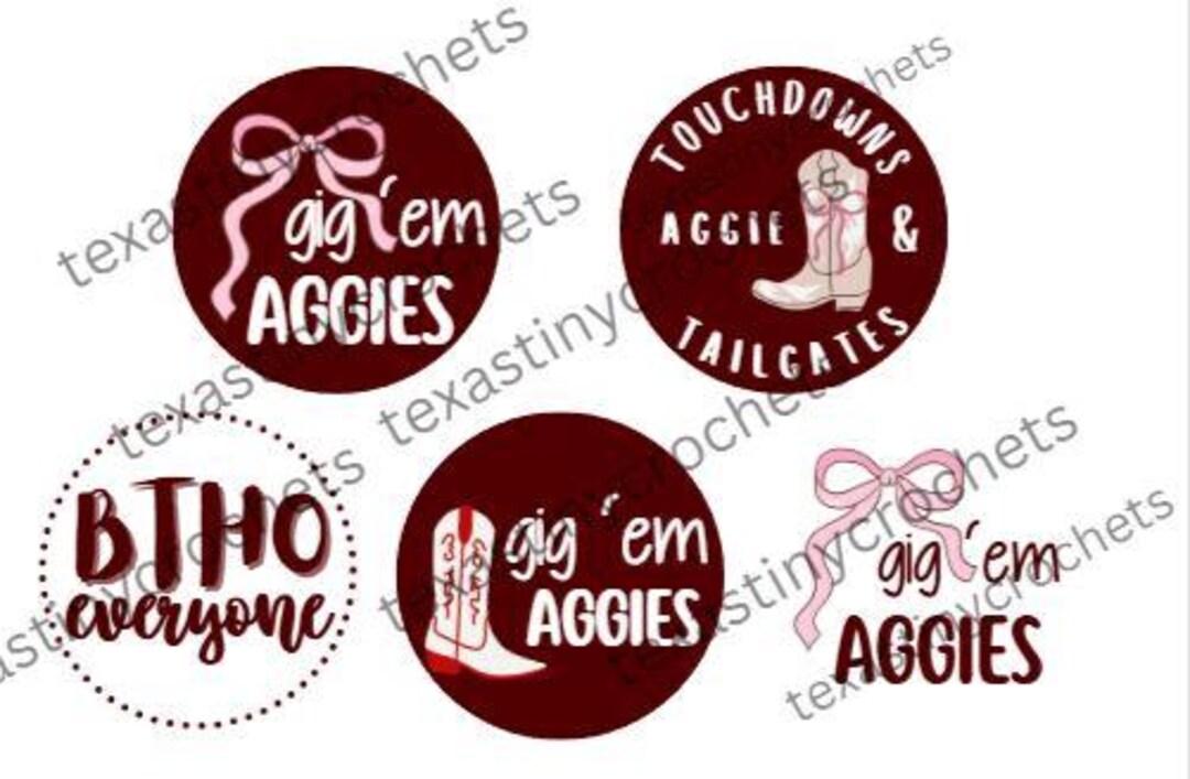 PDF A&M Gameday Buttons/pins, TAMU Designs (digital File) - Etsy