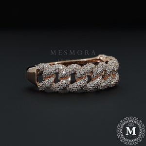 Chain Link Ring Mens Chunky Chain Ring 14k Gold Cuban Ring 6mm Round ...