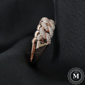 Chain Link Ring Mens Chunky Chain Ring 14k Gold Cuban Ring 6mm Round ...