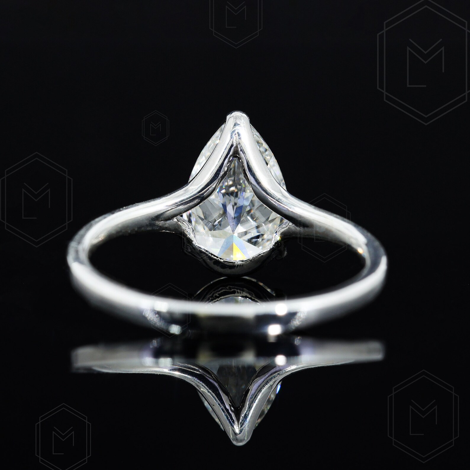 2 CT Pear Shape Lab Grown Diamond Engagement Ring Pear Cut Solitaire ...
