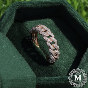 Chain Link Ring Mens Chunky Chain Ring 14k Gold Cuban Ring 6mm Round ...