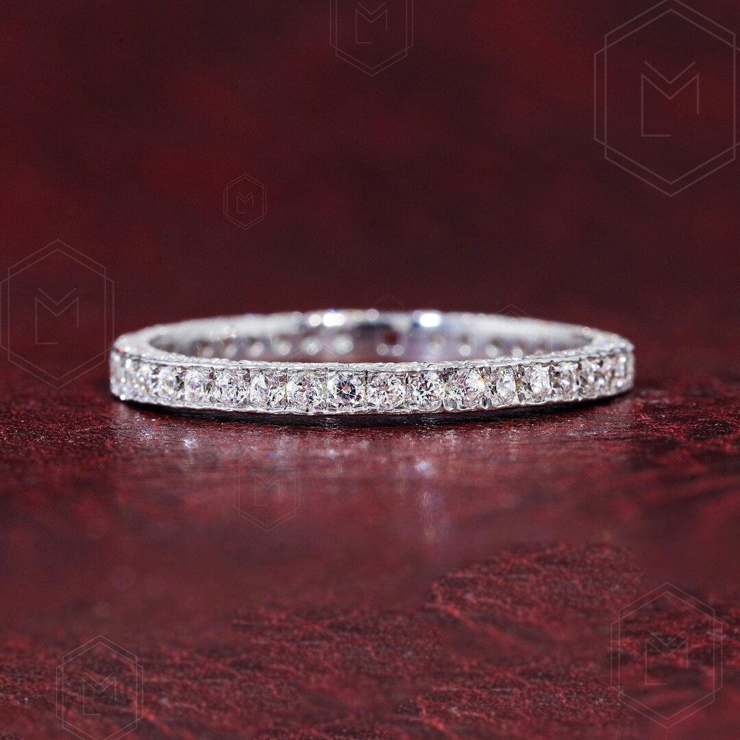 Lab Diamond Wedding Band Three Row Round Brilliant Cut Lab Grown ...