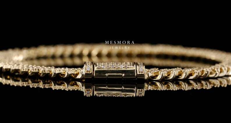 Lab Grown Diamond Miami Cuban Link Bracelet Curb Link Bracelet - Etsy