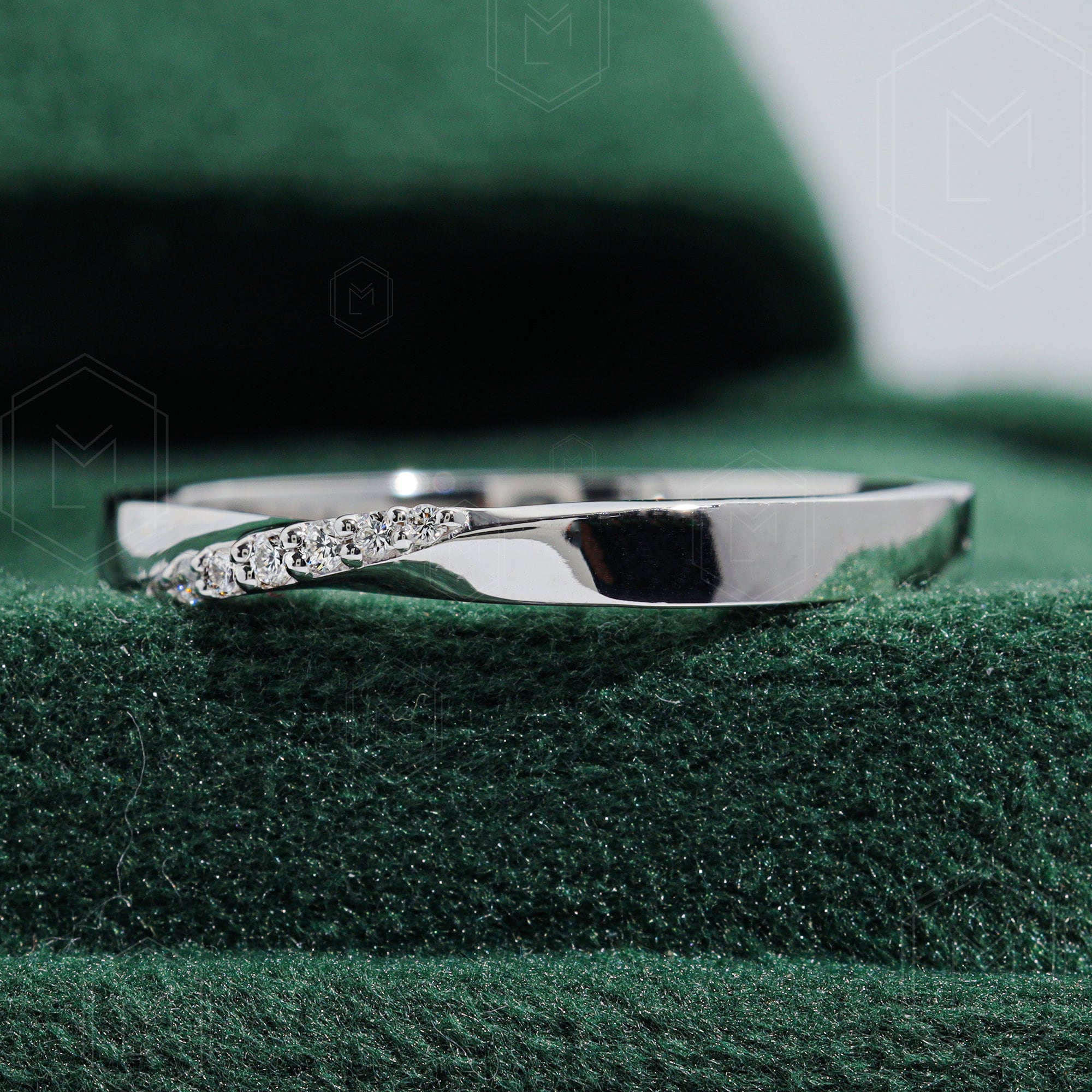 1.2 Mm Mobius Lab Grown Diamond Unique Ring 14K Solid White Gold Mobius ...