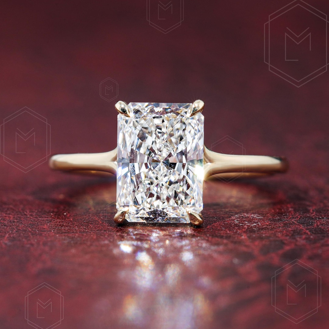 2.5 CT Radiant Cut Diamond Engagement Ring IGI Certified Lab Grown ...