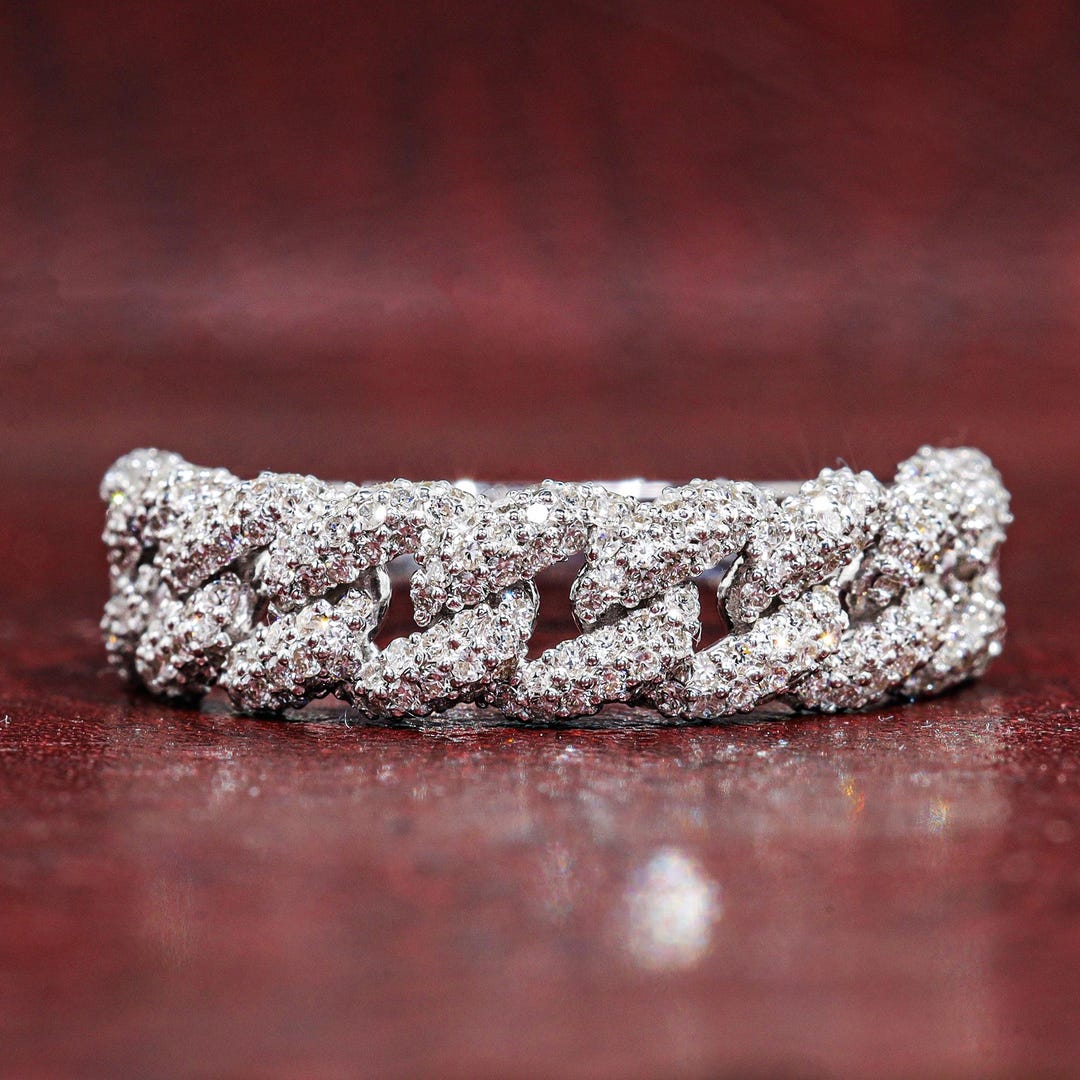 Chain Link Ring Mens Chunky Chain Ring 14k Gold Cuban Ring 6mm Round ...