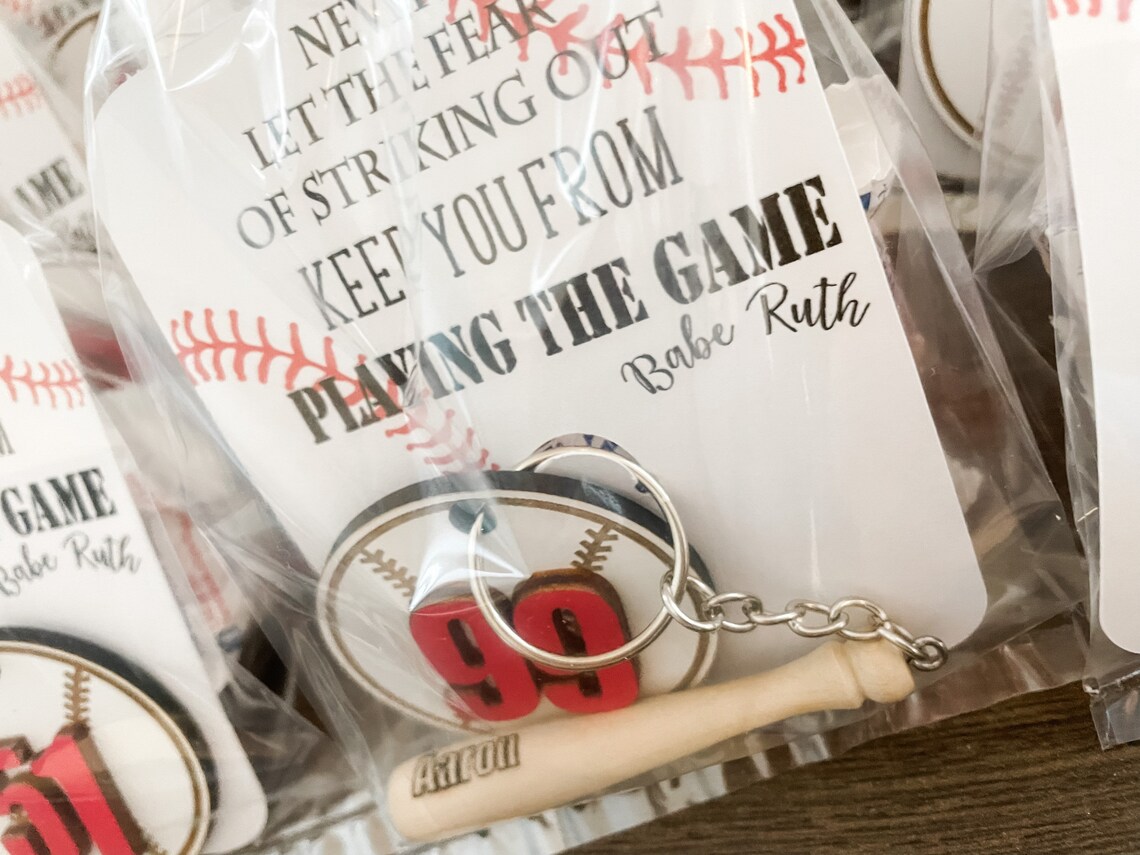 Baseball Swag Baseball Keychain Team Gifts Bag Tags - Etsy