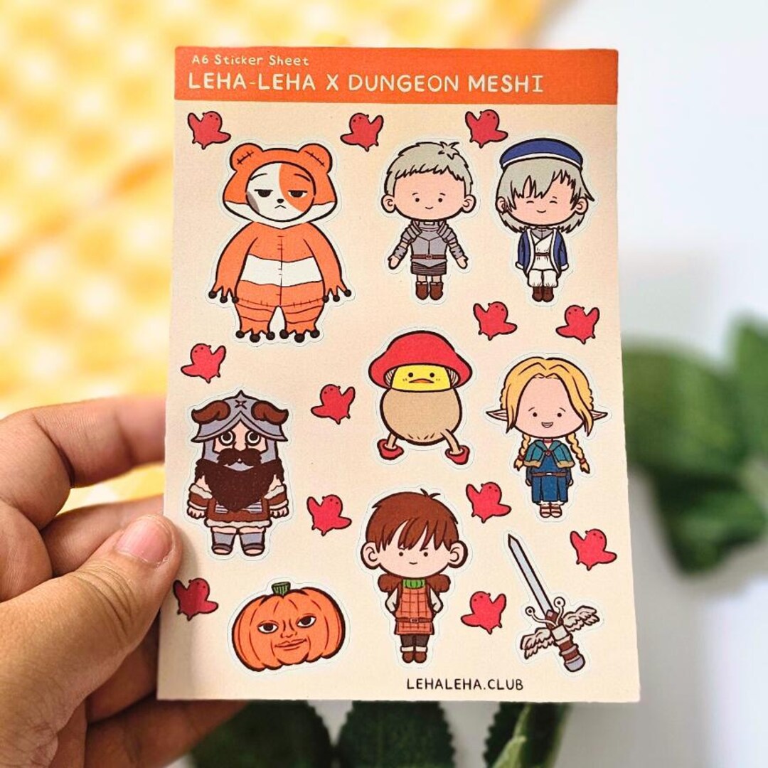 LEHA-LEHA CLUB - Dungeon Meshi Sticker Sheet A6 Anime | Gemma Cat Soba ...