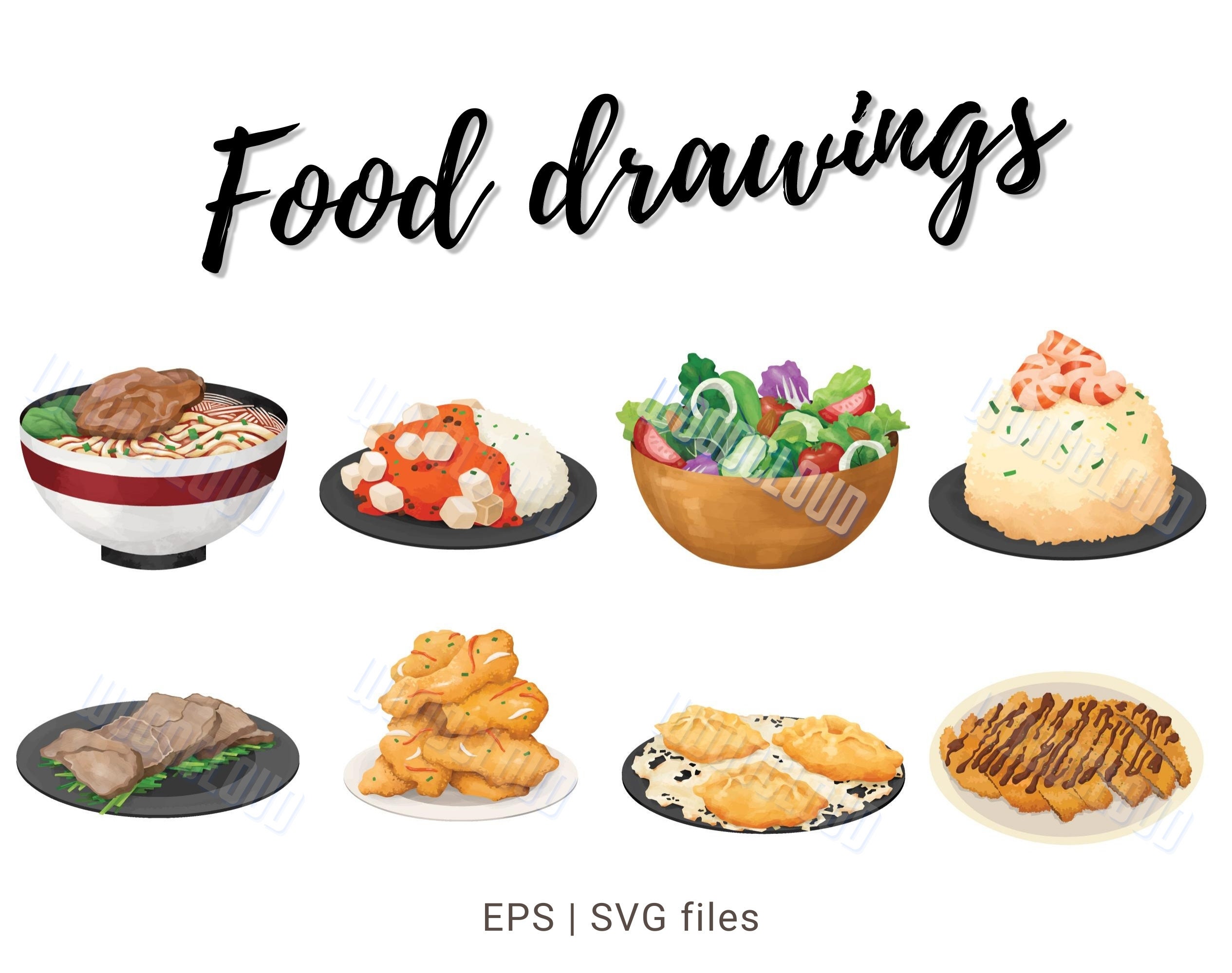 Food clip art SVG files SVG bundle Food file bundle SVG | Etsy