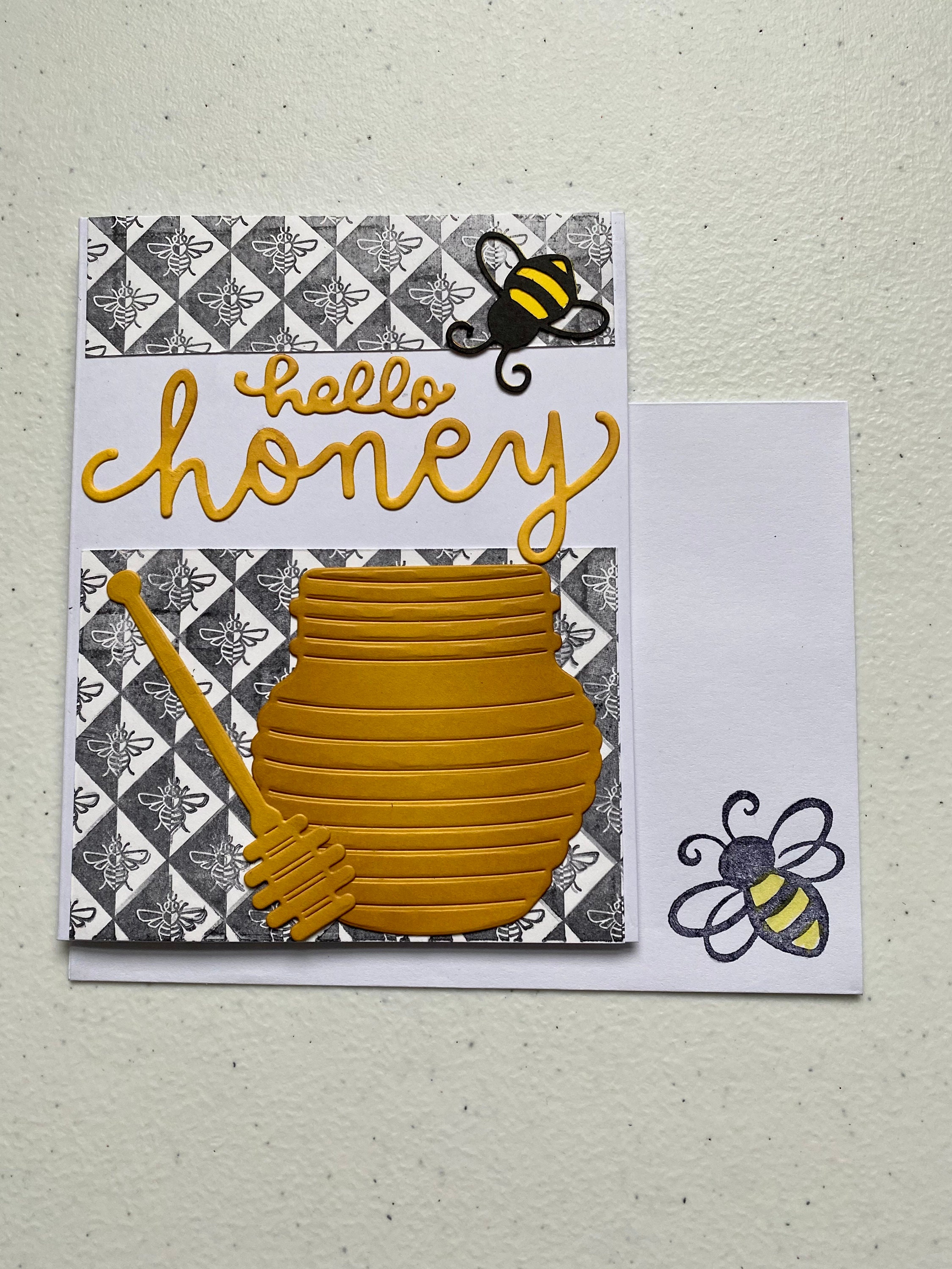 Handmade Hello Greeting Card. Hello. Bees. Honey. Hello Honey ...