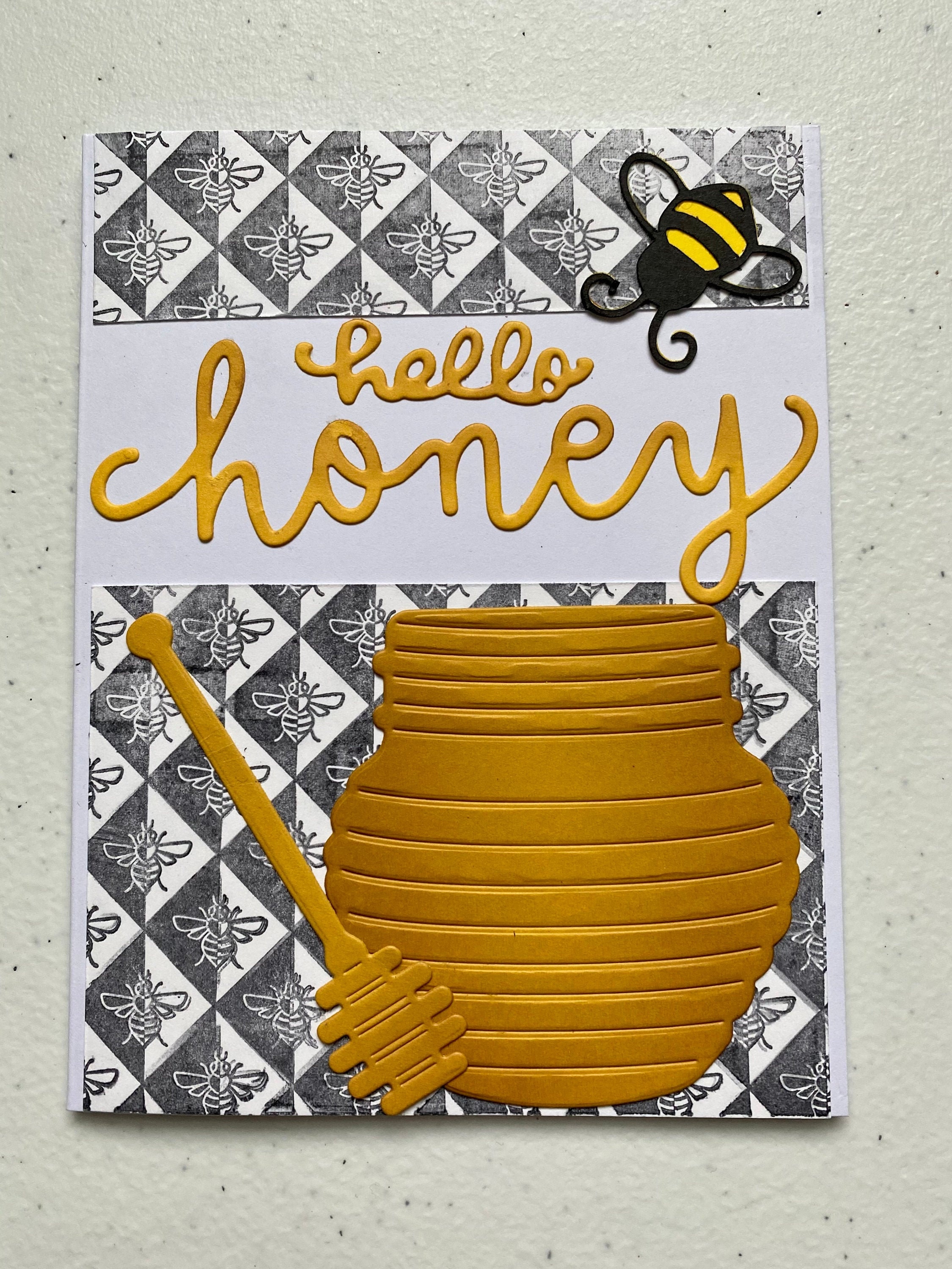 Handmade Hello Greeting Card. Hello. Bees. Honey. Hello Honey ...