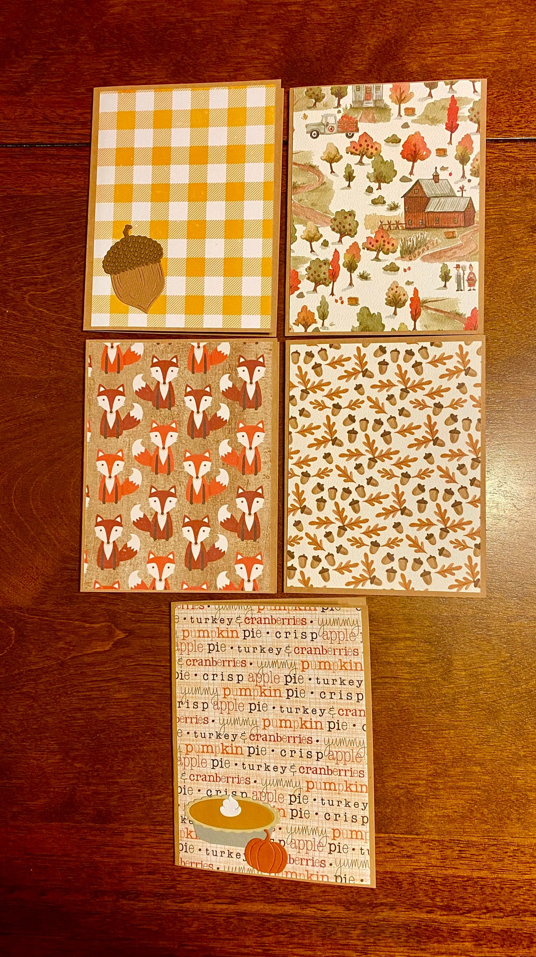 Set of 5 Handmade Note Cards. Fall. Autumn. Pumpkins. Pumpkin - Etsy