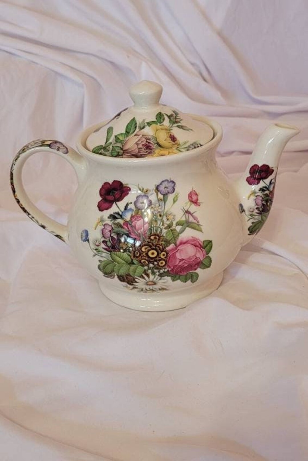 Vintage Sadler England Floral Teapot - Etsy