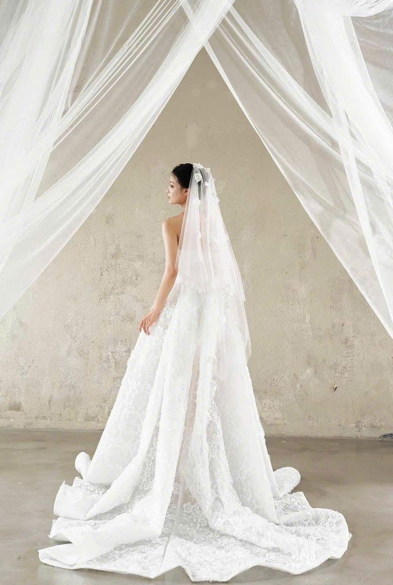 Chantilly Lace A Line Gown | Custom Couture Bodice | Garden Ceremony - Etsy