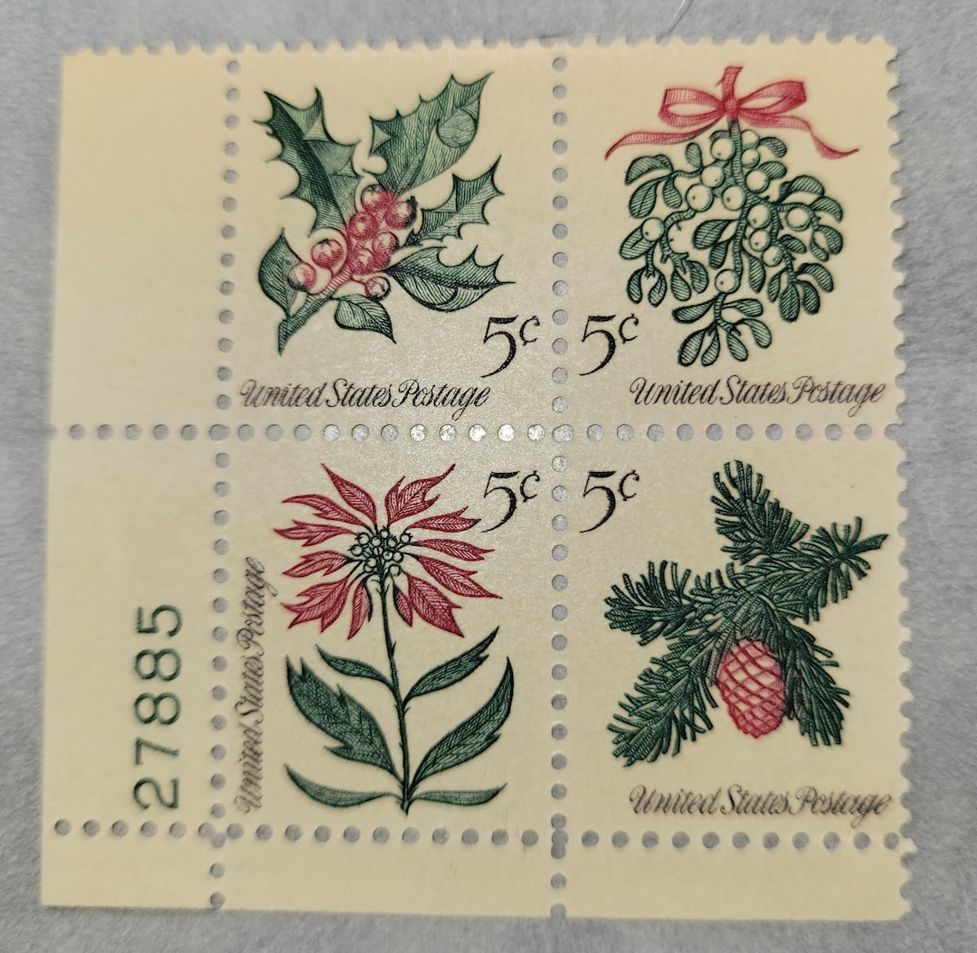 1964 U.S. US Christmas Stamps Seasons Greetings Scott 1254-57 5 Cent ...