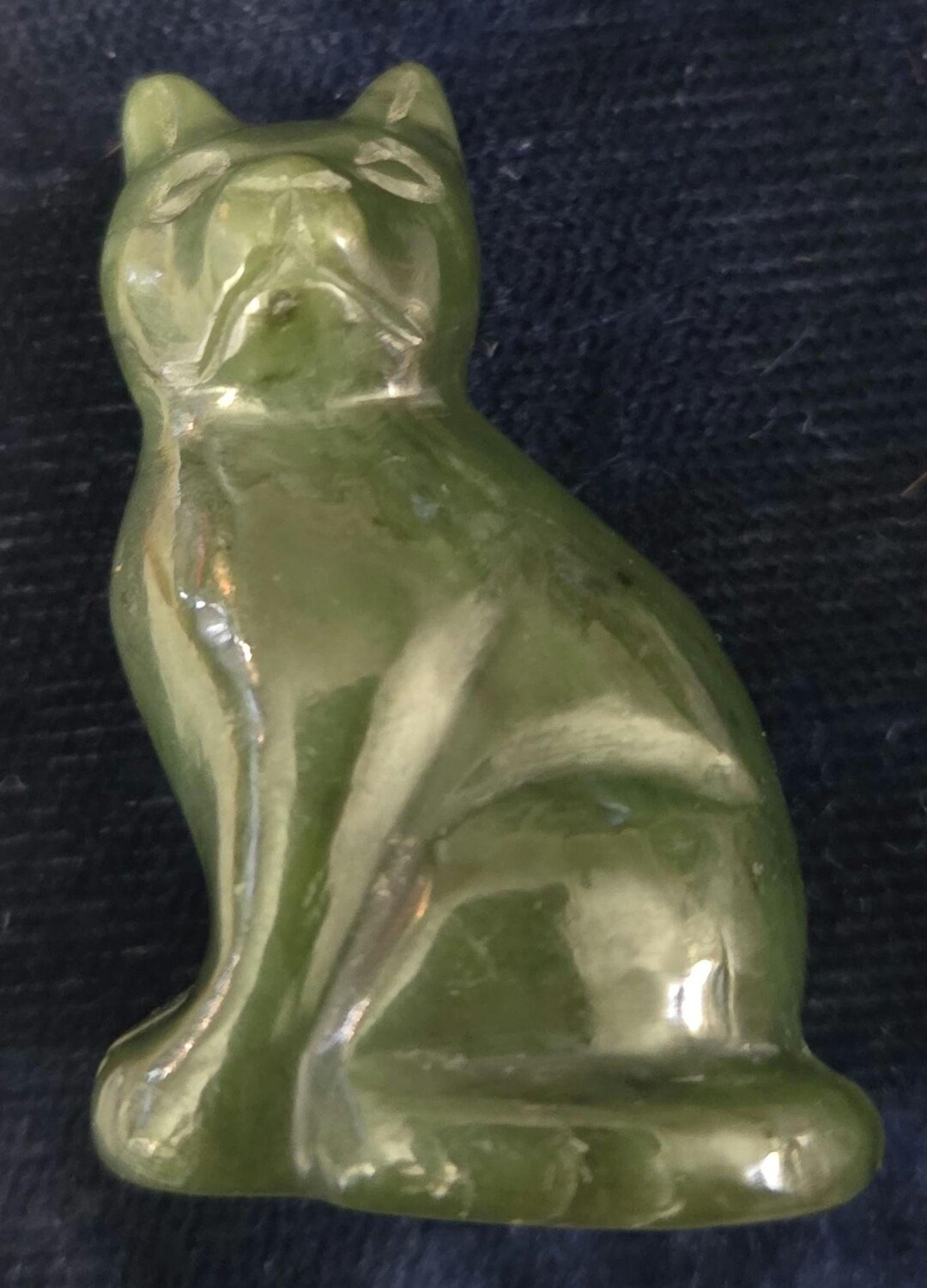 Vintage Jade Cat Statue Green Nephrite China MM3 - Etsy