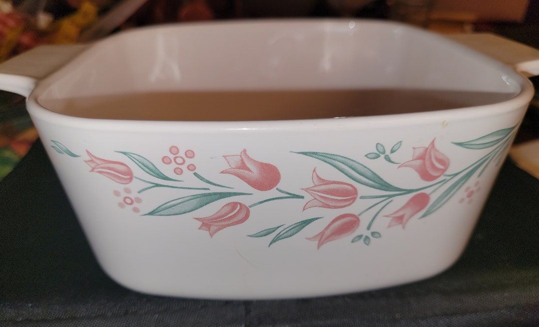 Vintage Corningware Rosemarie Pink Tulip Casserole Dish - Etsy