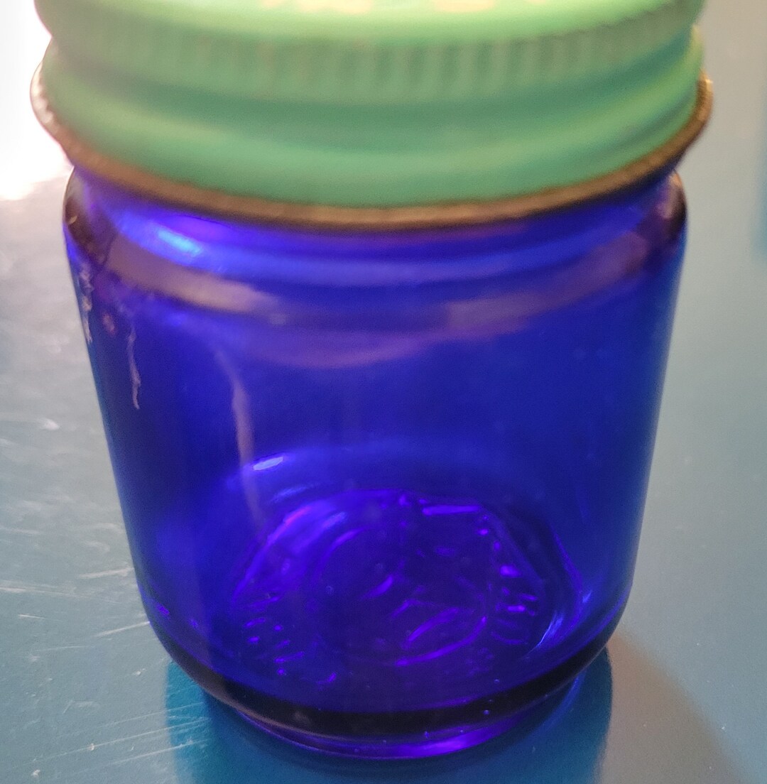 Vintage Vaporub Cobalt Blue Jar With Lid - Etsy
