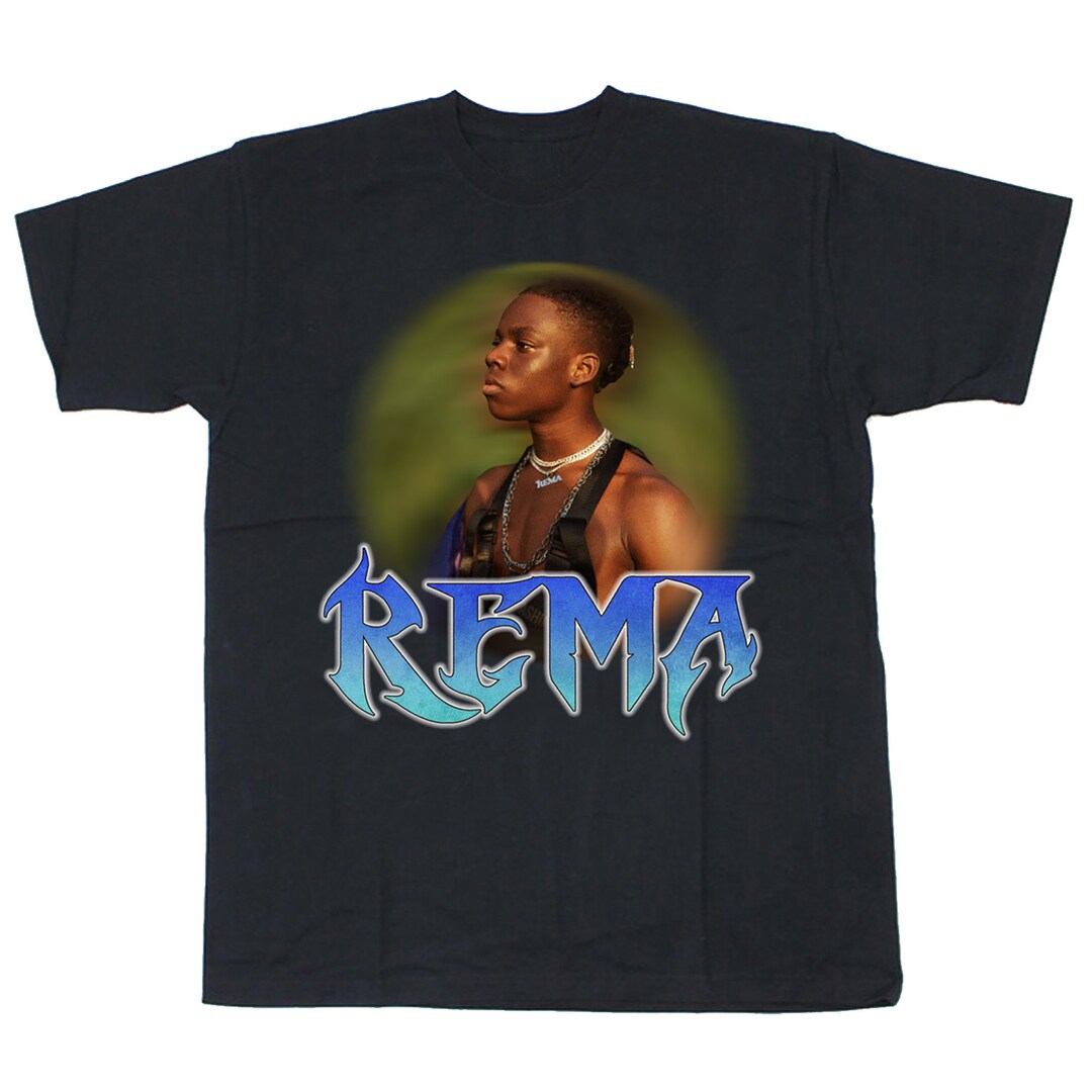 Vintage Style Authentic Rema Rap Tee T-shirt Black Dumebi Remy Boy ...