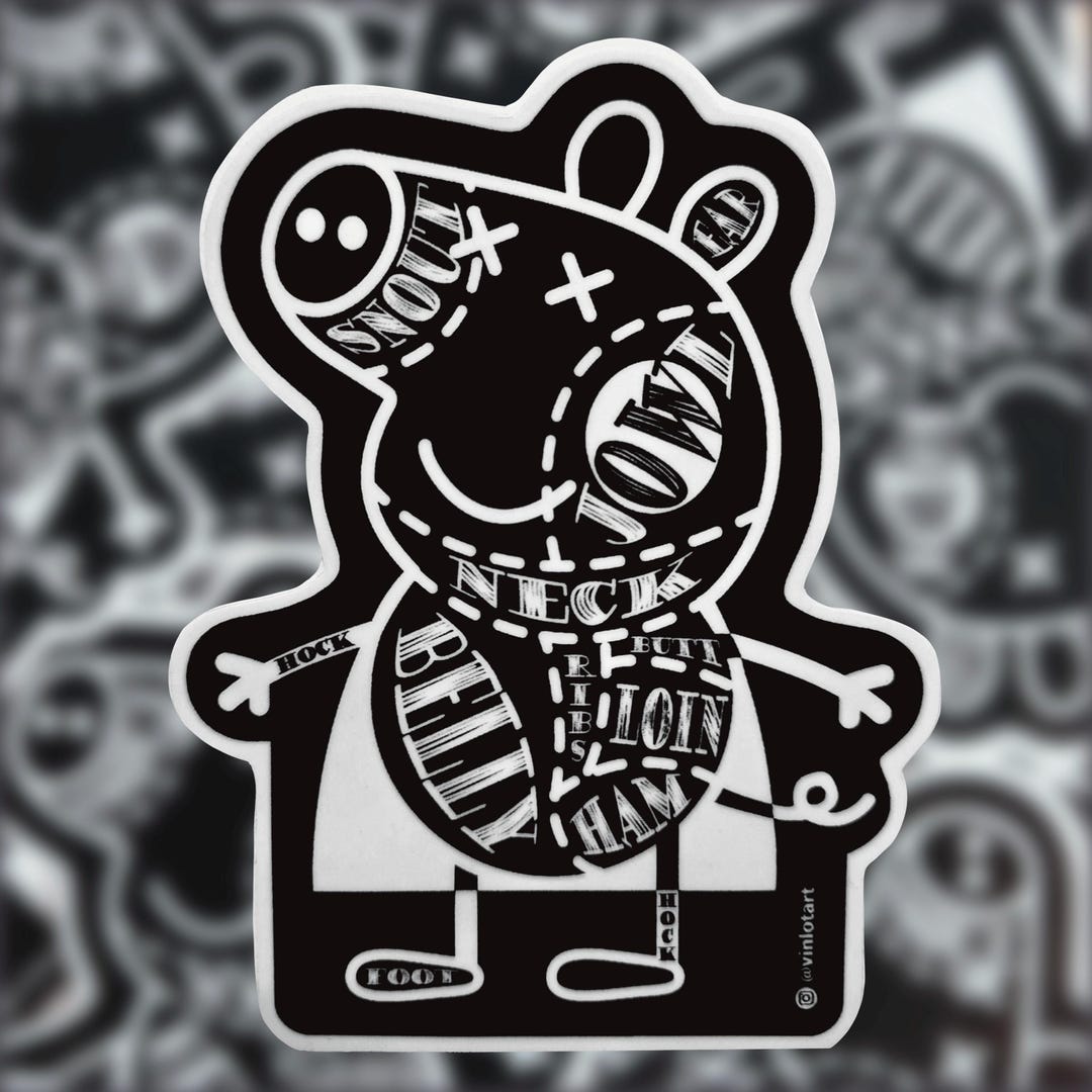 Peppa Butcher Chart Parody Vinyl Sticker - Etsy