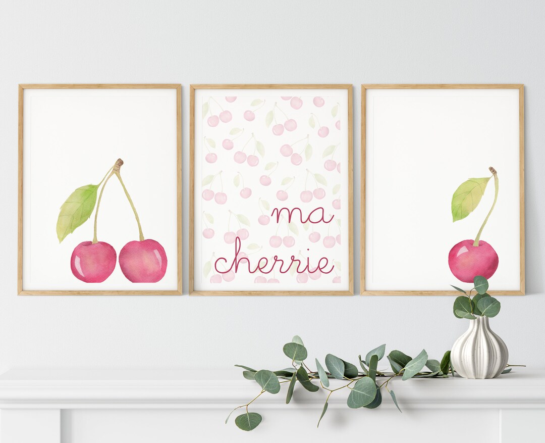 Cherry Prints Set of Cherry Prints Cherry Wall Art Instant - Etsy UK