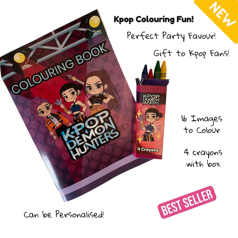 K-pop Demon Hunter Inspired Colouring Book With Crayons – Personalised ...