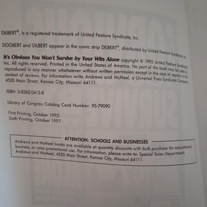 Vintage Dilbert Comic Book It's Obvious You Won't Survive by Your Wits ...