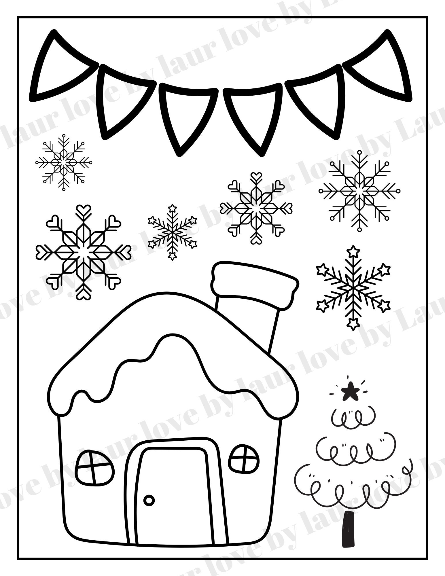 Digital Holiday Coloring Pages Christmas Coloring Pages for - Etsy