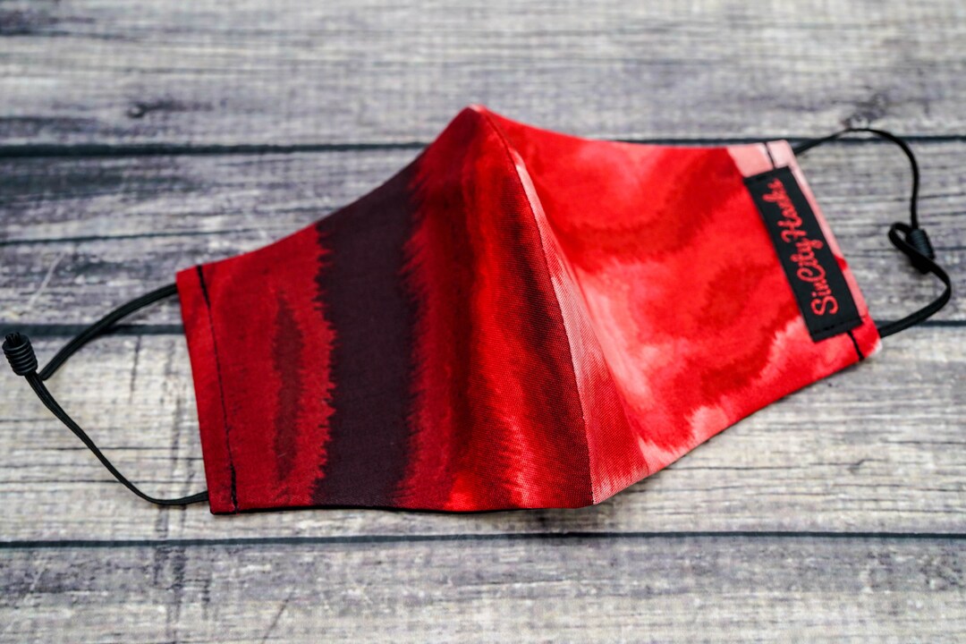 Red "watercolors" Face Mask - Etsy