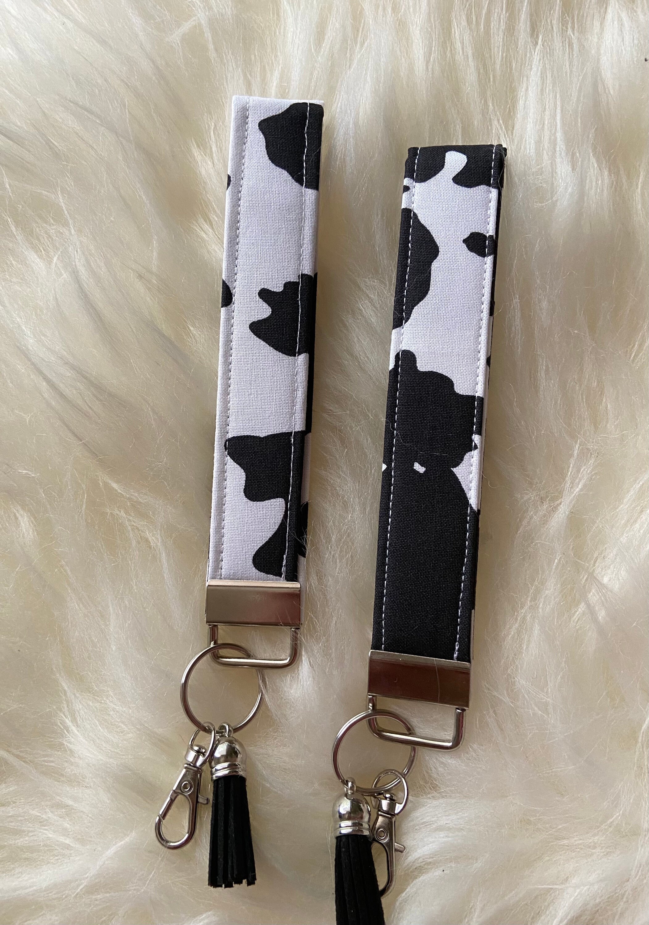 Cow Print Keychain - Etsy