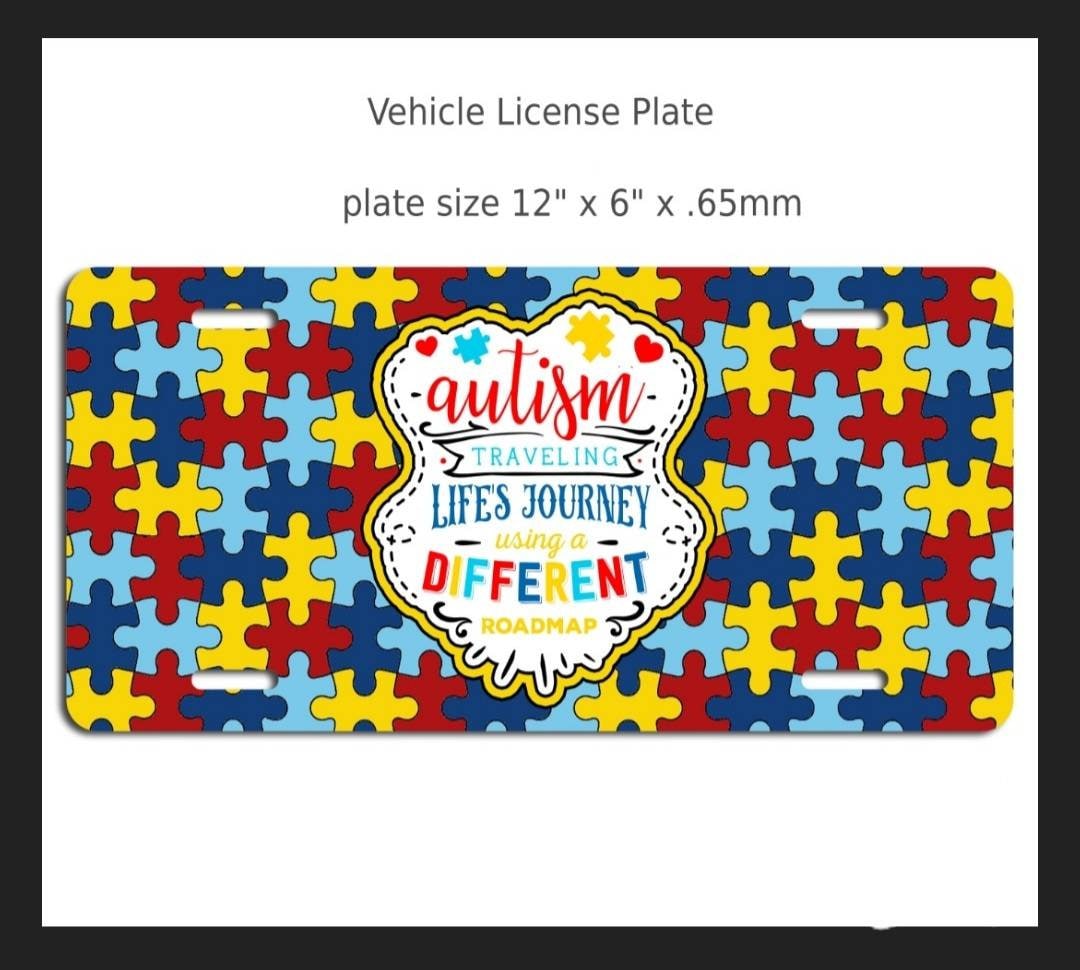 Autism Awareness License Plate | Vanity Plate | Front Plate | Car Tag ...
