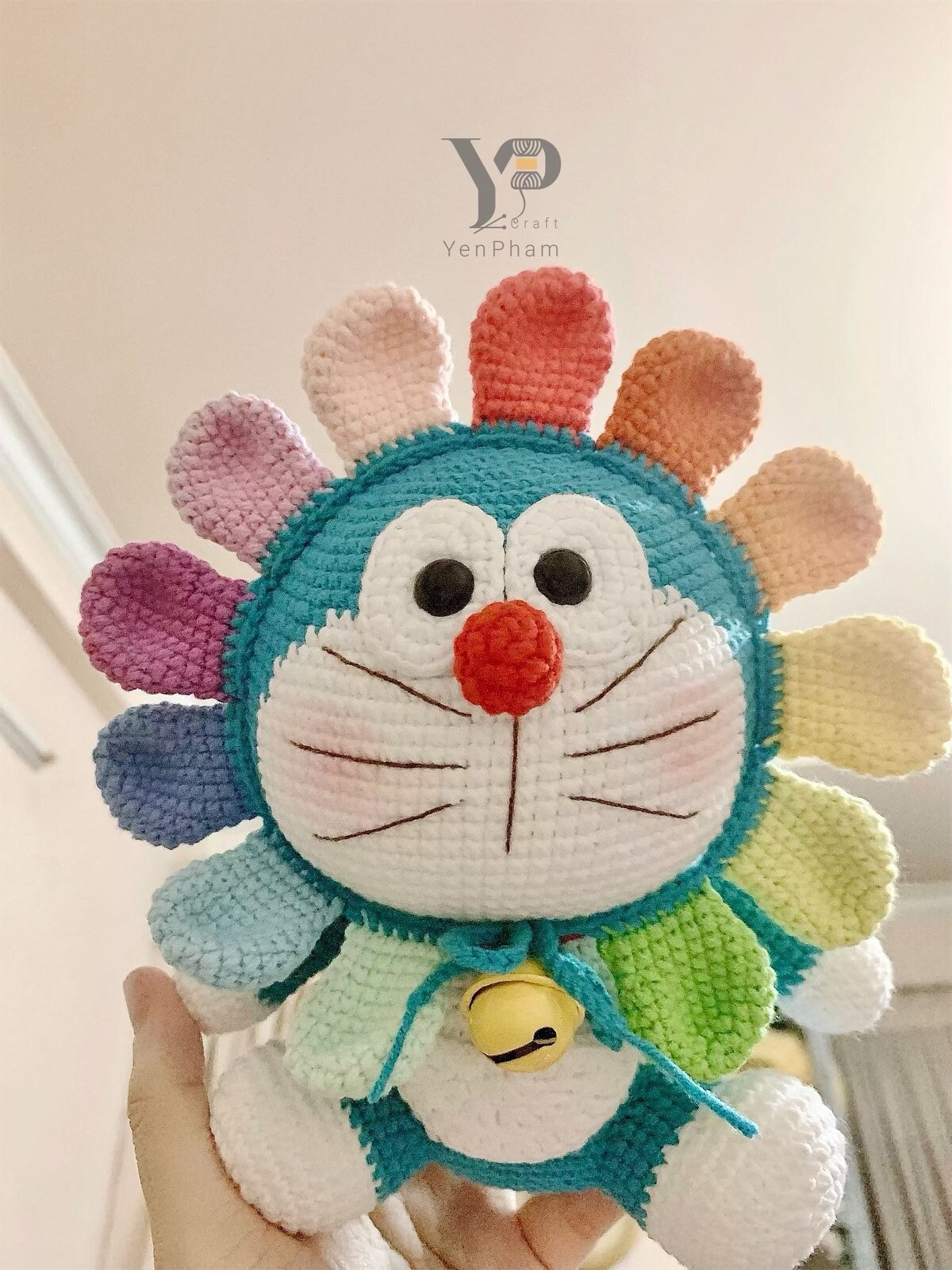 Doraemon & Flower Headband | Finished Product | Amigurumi | New - Etsy