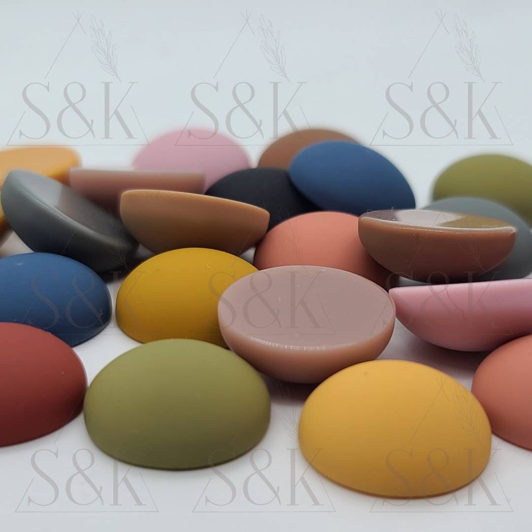 19mm Multi Colour Matte Circle Resin Flatback Cabochon DIY - Etsy
