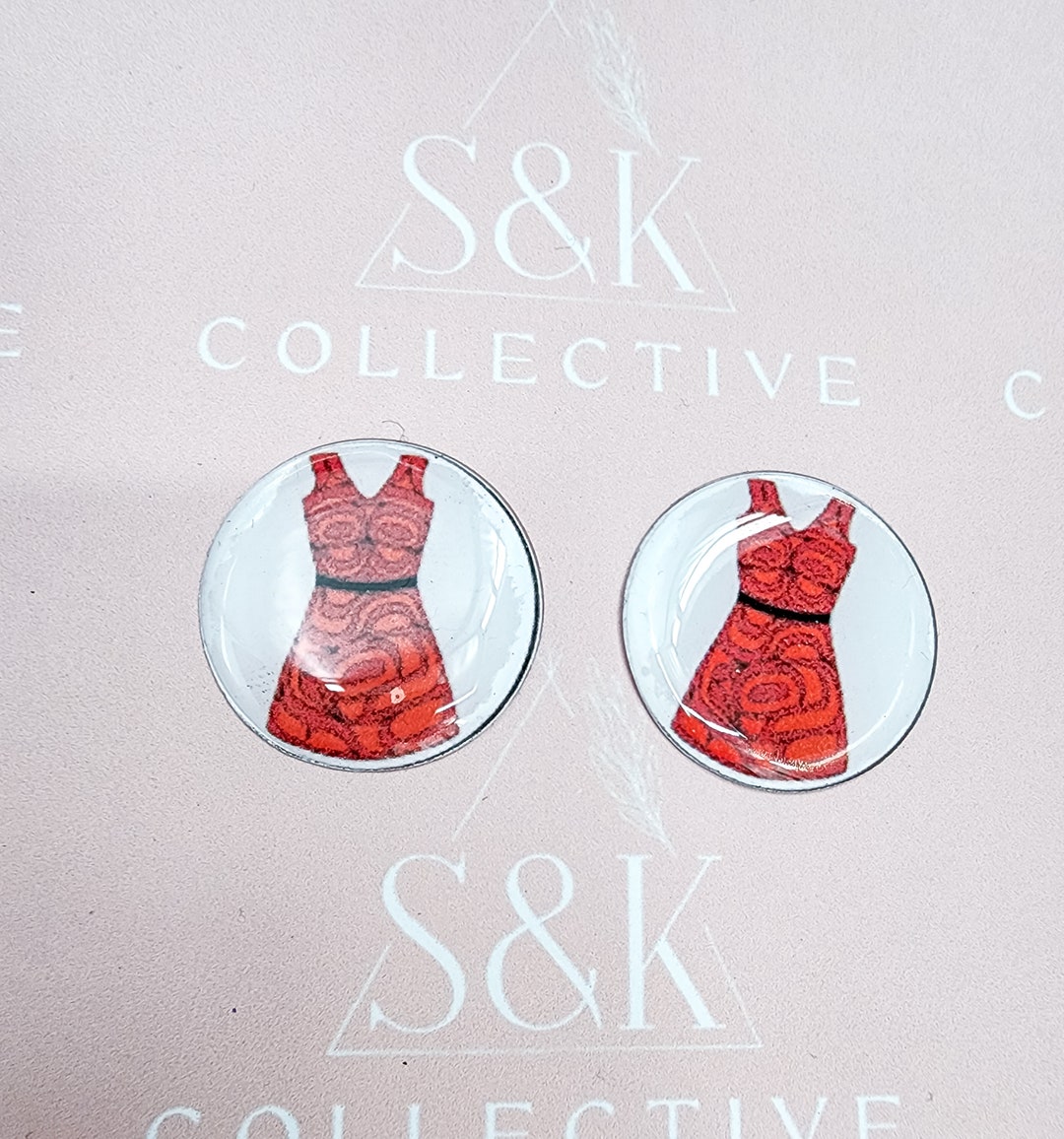 1 Inch Handmade MMIW Red Dress Photo Cabochon Epoxy Sticker Cabs ...