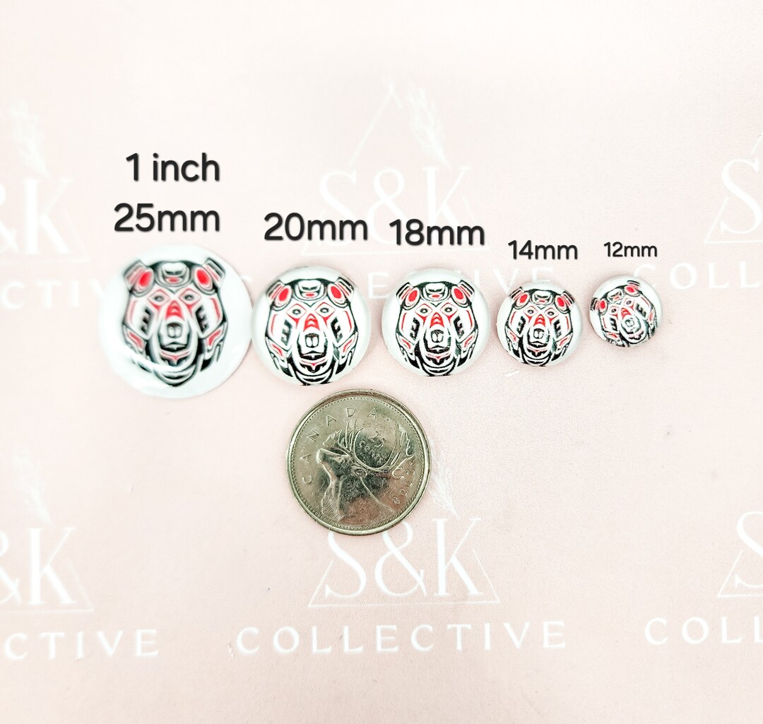 Bear Formline Epoxy Cab Beading Center Photo Cab Cabochon Round ...