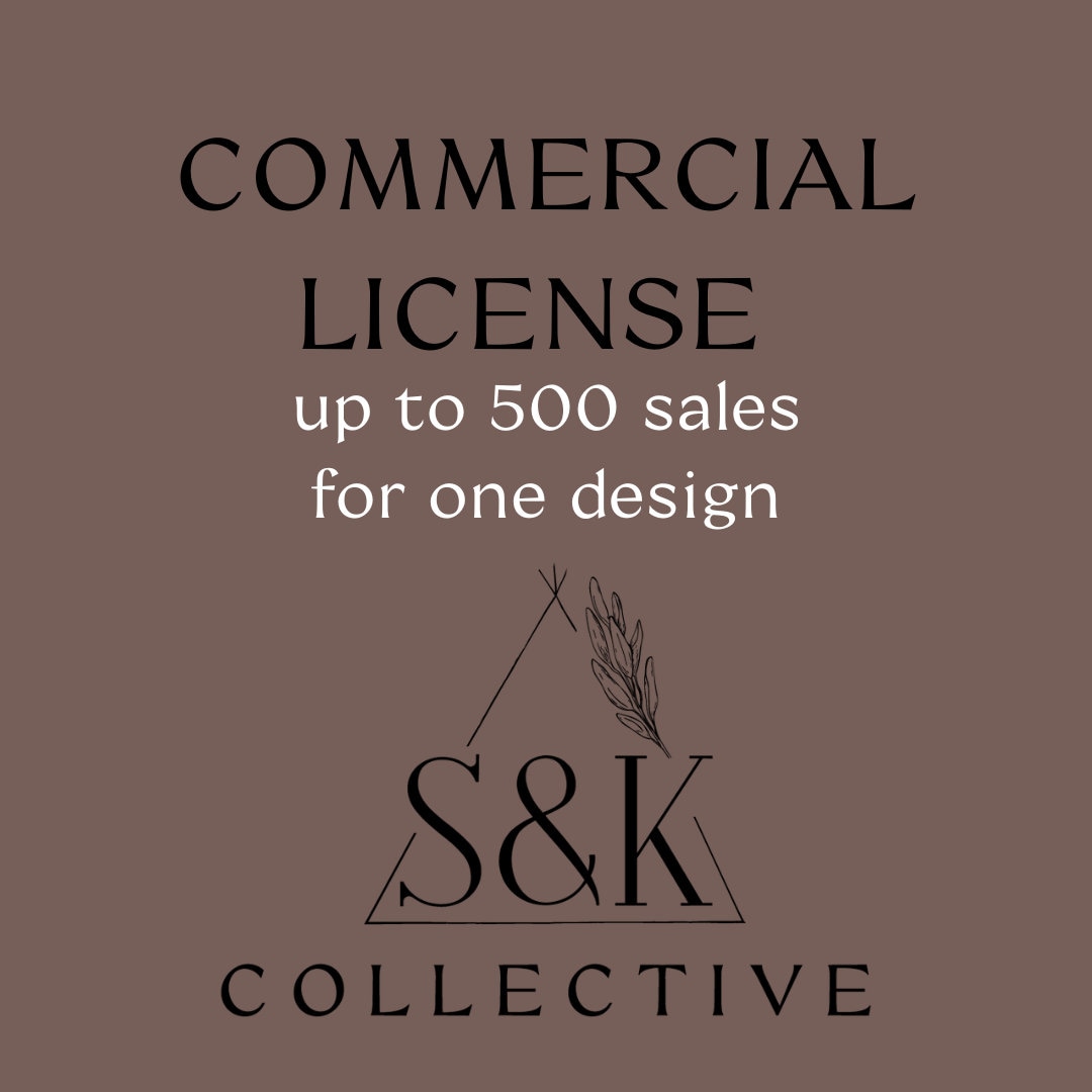 Commercial License for a Single Design up to 500 - Etsy