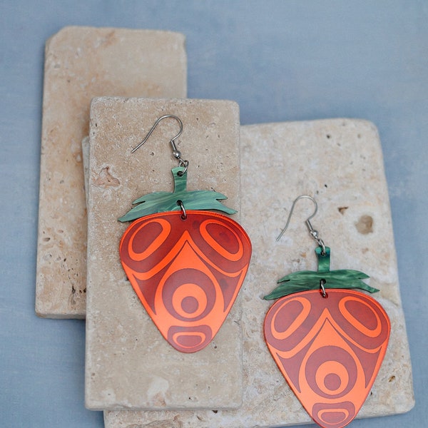 Indigenous Strawberry Earrings - Etsy