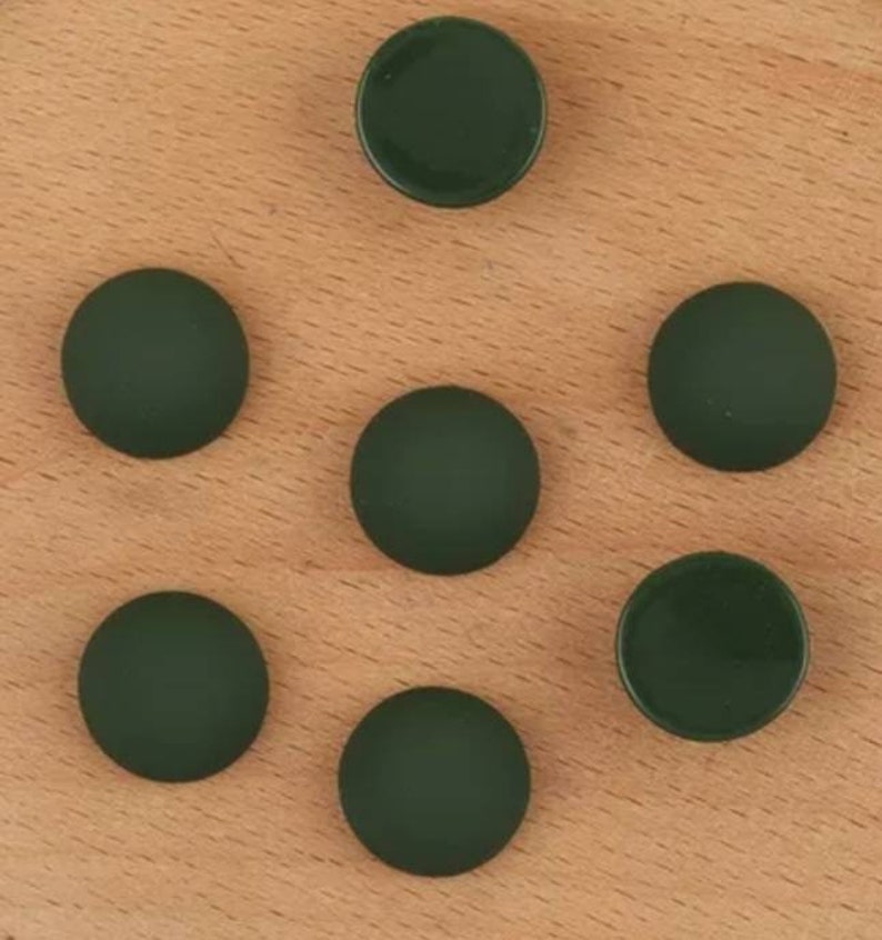 14mm Forrest Green Matte Circle Resin Flatback Cabochon DIY Jewelry Set ...