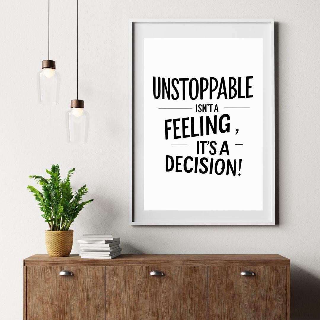 Unstoppable Quote Wall Art | Motivational Printable | Digital Download ...