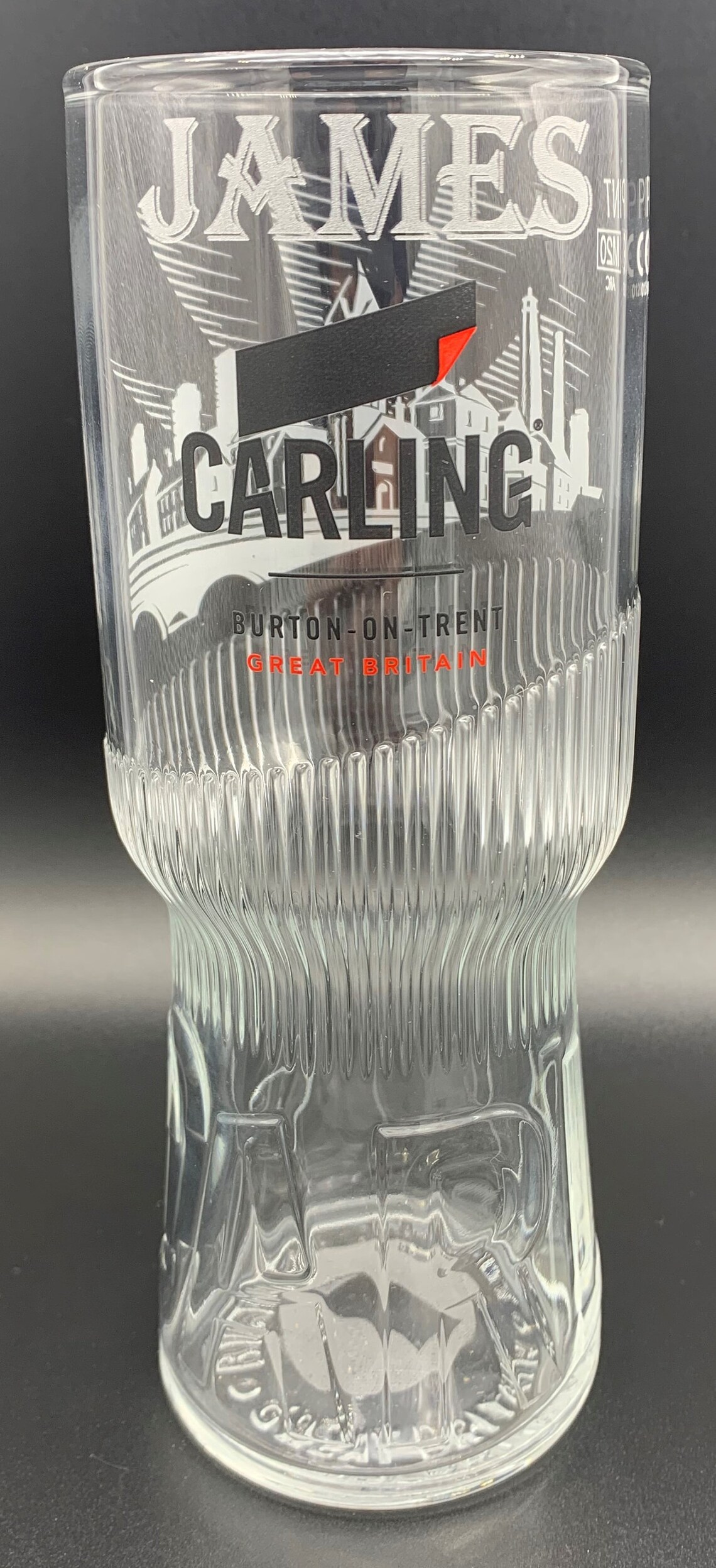 Personalised Engraved Carling 1 Pint Glass. 20oz. Personalised With ...