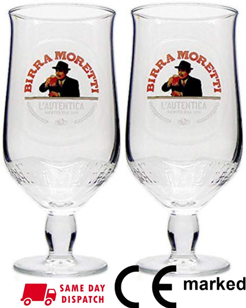Personalised Message Engraved Birra Moretti 1 Pint Glass. 20oz ...