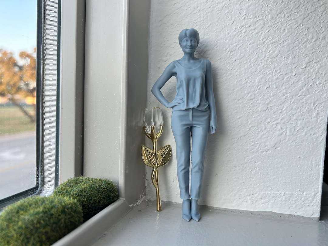 Miniature Woman With Short Hair - Realistic Miniature Woman in Business ...